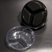 China Round Shaped Plastic Food Plate Plastic Round PET Trays BPA Free For Cold Food for sale