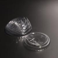 China 89mm PET Plastic Cup Lid Transparent Leak Proof Round Screw On Cup Lid for sale