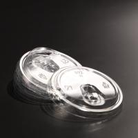China 89mm PET Plastic Cup Lid Transparent Leak Proof Round Screw On Cup Lid for sale