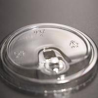 China Transparent Plastic Cup Lid BPA Free Round Screw On Lids With Smooth Rim for sale