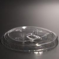 China Transparent Plastic Cup Lid BPA Free Round Screw On Lids With Smooth Rim for sale