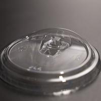 China 3.5g Transparent PET Plastic Cup Lid 93mm Leak Proof Round Cup Lid for sale