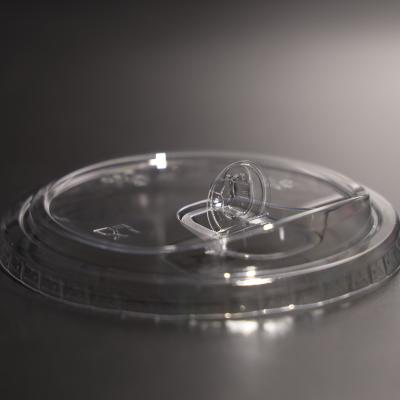 China Durable PET Plastic Cup Lid Transparent Disposable Plastic Lid For PP Cups PS Cups for sale