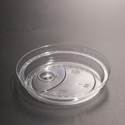 China Round Plastic Cup Flat BPA Free PET Lid Transparent Color For Boba Cup for sale