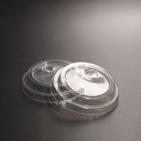 China Round Plastic Cup Flat BPA Free PET Lid Transparent Color For Boba Cup for sale