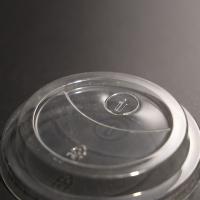 China PET Leak-proof Clear BPA Free Plastic Cup Flat Lid Fit For Juice Cup for sale