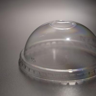 China Secure Fit PET Transparent Plastic Cup Lids Dome Lid Fit For Boba Tea Cup for sale