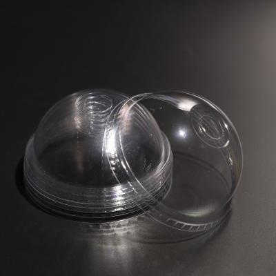 China Dome Shape Clear Cup Plastic Lid Customized Size For Juice Cups for sale