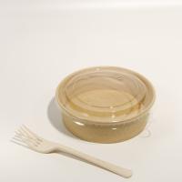 China Pantone CMYK Colour Paper Takeaway Box Round Cardboard Paper Salad Bowls OEM for sale