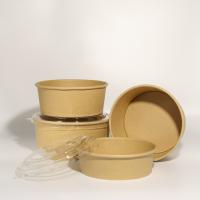 China Customized Printed Paper Take Out Boxes Recyclable Brown Paper Food Bowl for sale