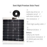China Sunpower Walkable 80w Semi Flexible Solar Panel walk on Off Grid Black Contact Solar Panel for yacht sailboat marine rv for sale