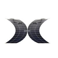 China Waterproof white durable 100w 12V 18v Flexible Solar Panel Kit mono bend pv module Off Grid system For RV Boat Campers for sale