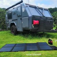 China Monocrystalline Folding Solar Kit 50w 100w Fold Up Solar Blanket For Motorhome RV for sale