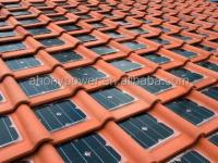China 18w solar tile Solar Power Roof Tiles shingle pv solar module factory Customized For home pv solar system Luxury Villa for sale