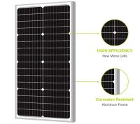 China 50W 12V Monocrystalline Solar Panel For Sustainable Battery Charging Of RV Camper SUV for sale