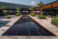China Walkable Floor Solar Tile Wooden PV Module High Pressure Hailstone Resistance Solar Off Grid Pavement Street Ground House System for sale