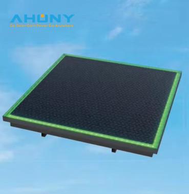 China Walkable Floor Solar Tile Wooden PV Module High Pressure Hailstone Resistance Solar Off Grid Pavement Street Ground House System for sale