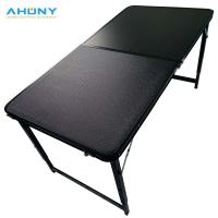 China Black Smart 65w Foldable Solar Table for Outdoor Camping , Solar Charged Picnic Table Desk Lightweight and Durable for sale