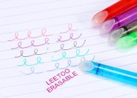 China LeeToo 0.7mm Friction Erasable Gel Pens 5 Colors Transparent Plastic Penholder for Office School for sale