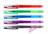 China LeeToo 0.7mm Friction Erasable Gel Pens 5 Colors Transparent Plastic Penholder for Office School for sale