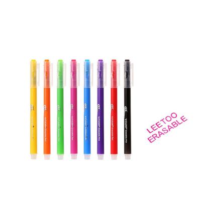 China LeeToo Friction Erasable Gel Pens 0.5mm 0.7mm Thermo Sensitive Ink Transparent Tube for sale