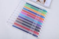 China Friction Erasable Gel Pen 0.5mm Blue Ink Transparent Barrel with Eraser for sale