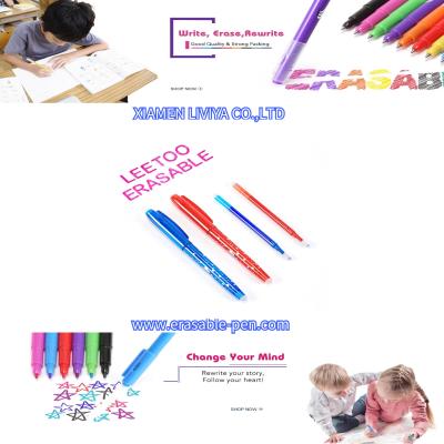 China Friction Erasable Gel Pen 2 Colors Stainless Tip Thermo Sensitive Ink for sale