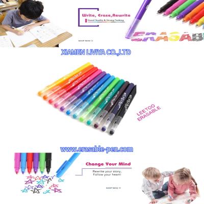 China LeeToo 12 Colors Friction Erasable Markers Nontoxic Gel Ink Pens for Office School for sale