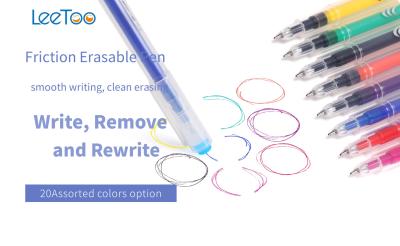 China Long Shelf Life 20 Colors 0.5mm 0.7mm Erasable Ink Pens Friction Gel Ballpoint Refillable for sale