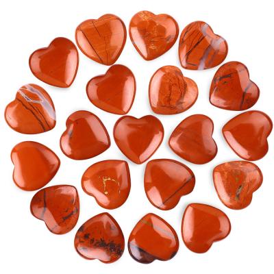 China Natural Red Jasper Heart Shaped Stone 0.8 Inch 20mm for Jewelry Making and Home Decor for sale