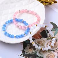 China Customizable 4mm-12mm Natural Cat's Eye Gemstone Bracelet with Elastic Design for Fashion Accessories for sale
