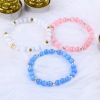 China Customizable 4mm-12mm Natural Cat's Eye Gemstone Bracelet with Elastic Design for Fashion Accessories for sale