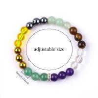 China Custom Handmade Elastic Crystal Gemstone Bead Bracelet 4mm-12mm Sizes Natural Stones 100pcs MOQ for sale