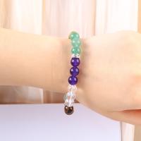 China Custom Handmade Elastic Crystal Gemstone Bead Bracelet 4mm-12mm Sizes Natural Stones 100pcs MOQ for sale