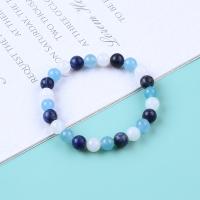China Custom 8mm Natural Crystal Gemstone Bracelet - Clear Quartz Sodalite Blue Chalcedony Beads 4-12mm Sizes for sale