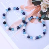 China Custom 8mm Natural Crystal Gemstone Bracelet - Clear Quartz Sodalite Blue Chalcedony Beads 4-12mm Sizes for sale
