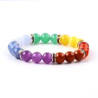 China 4mm/6mm/8mm/12mm Handmade Crystal 7 Chakra Bracelet 18cm Length Natural Gemstone Jewelry for sale