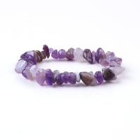 China Natural Amethyst Irregular Chips Stone Bracelet Handmade Healing Energy Jewelry 8mm for sale