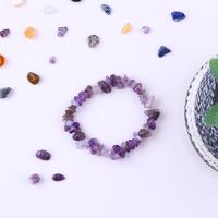 China Natural Amethyst Irregular Chips Stone Bracelet Handmade Healing Energy Jewelry 8mm for sale