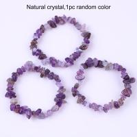 China Natural Amethyst Irregular Chips Stone Bracelet Handmade Healing Energy Jewelry 8mm for sale
