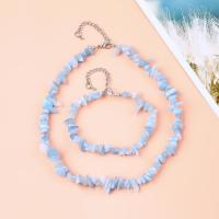 China Handmade Adjustable Natural Gemstone Chip Bracelet Necklace Set Irregular Crystal Healing Energy Jewelry Kit 100pcs for sale
