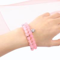 China Natural Rose Quartz Gemstone Bead Bracelet 8mm Healing Energy Jewelry Customizable for sale