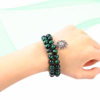 China Handmade Green Tiger Eye Bead Bracelet 10mm Natural Gemstone Healing Jewelry for sale