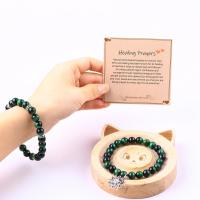 China Handmade Green Tiger Eye Bead Bracelet 10mm Natural Gemstone Healing Jewelry for sale