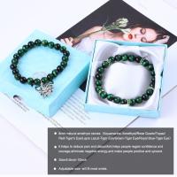China Handmade Green Tiger Eye Bead Bracelet 10mm Natural Gemstone Healing Jewelry for sale