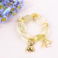 China Handmade Natural Citrine Gemstone Bracelet 23cm Adjustable Charm Jewelry with Gift Box Packaging for sale