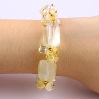 China Handmade Natural Citrine Gemstone Bracelet 23cm Adjustable Charm Jewelry with Gift Box Packaging for sale