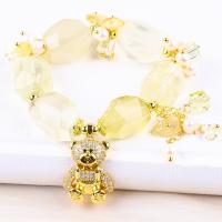 China Handmade Natural Citrine Gemstone Bracelet 23cm Adjustable Charm Jewelry with Gift Box Packaging for sale