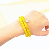 China 8mm Elastic Round Yellow Jade Gemstone Bead Bracelet - Custom Sizes 4-12mm, 100pcs MOQ, OEM ODM Service for sale