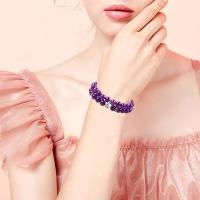 China Handmade Amethyst Gemstone Bead Bracelet 4/6/8/10/12mm Round Shape Natural Stone Healing Energy Jewelry for sale